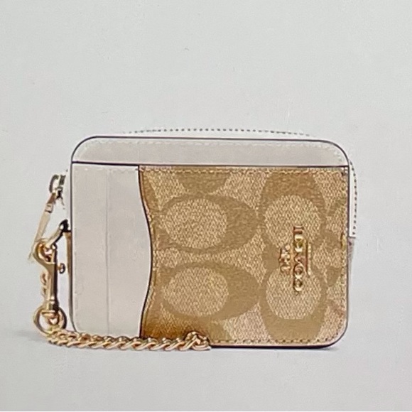 Coach | Bags | Coach Zip Card In Signature Canvas | Poshmark